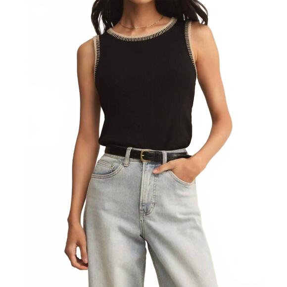 Z Supply | Tops | New Z Supply Social Whipstitch Tank Top In Black ...